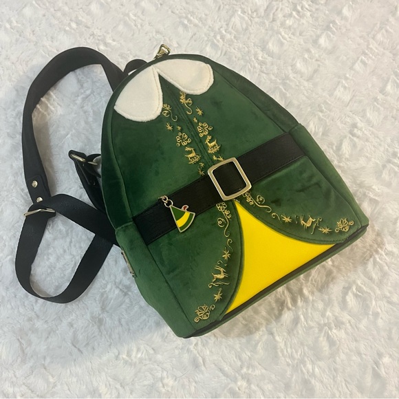 Loungefly | Bags | Elf Buddy Loungefly Mini Backpack Green Velvet Belt ...